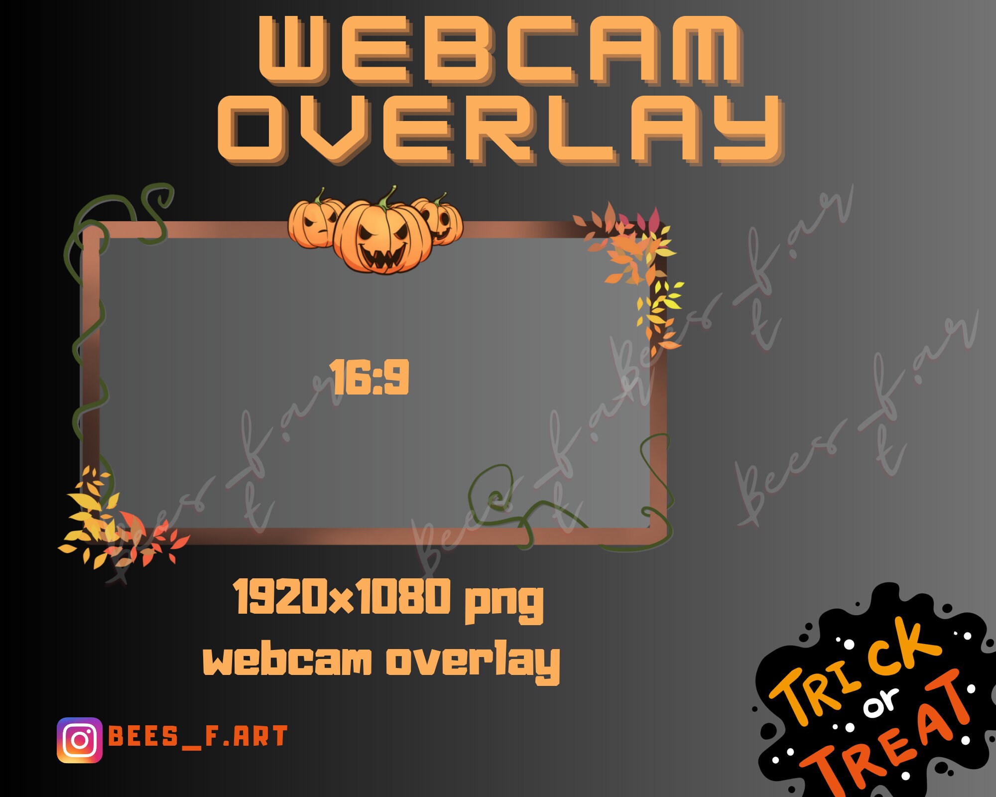 Halloween Webcam Overlay Full Screen, Stream Border, Frame, Stream ...