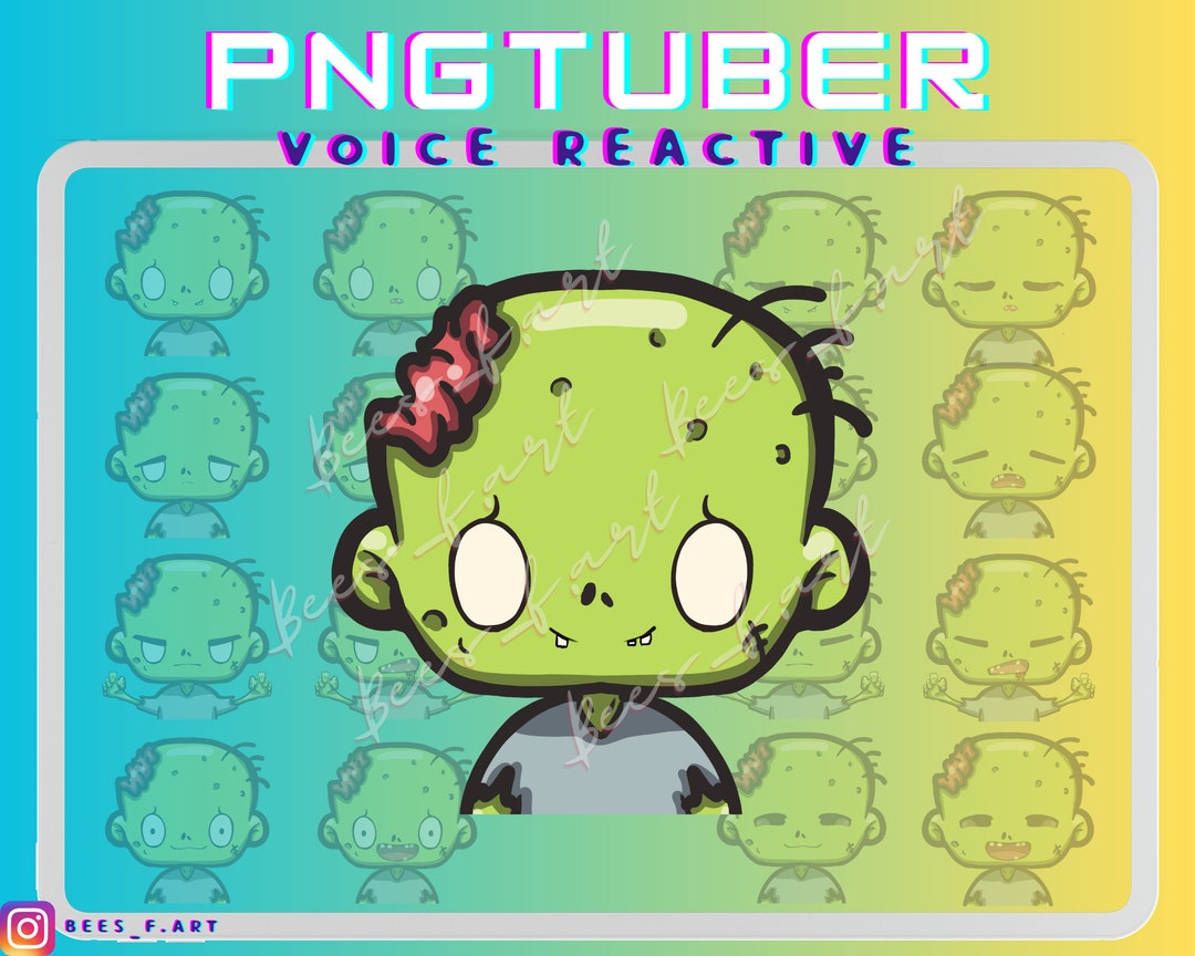 Pngtuber Cute Zombie Guy | Voice Reactive | Twitch Streamer Vtuber V ...