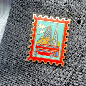 London Stamp Enamel Pin | Pippi Holiday Vacation | Cat Lover Gift ...