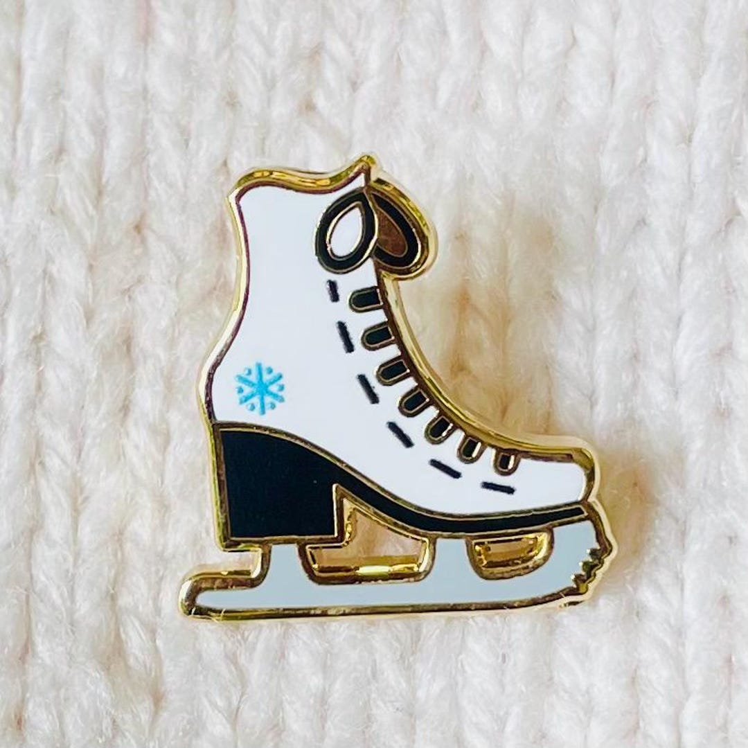 Ice Skate Mini Cute Enamel Pin, Christmas Gift, Lanyard Badge, Teacher ...