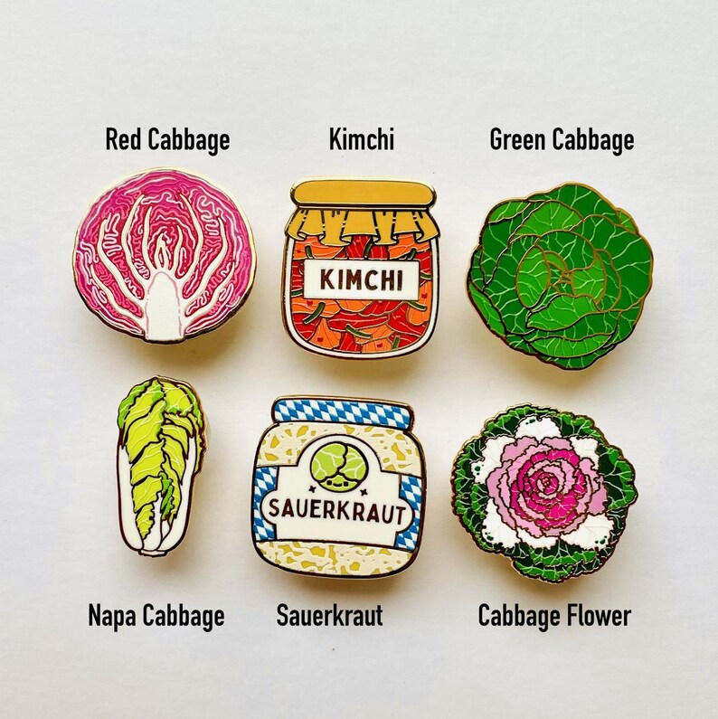 Napa Cabbage Enamel Pin, Chinese Cabbage, Cabbagecore, Vegan Lapel ...