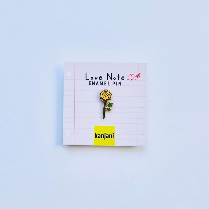 Yellow Rose Pin - Etsy