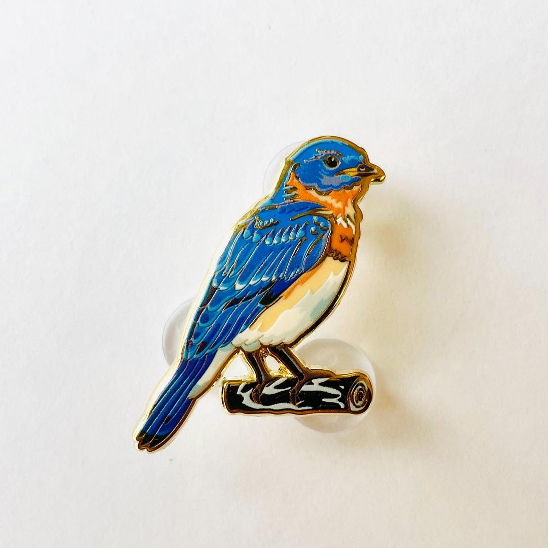 Bluebird Enamel Pin Gift, Bird Lapel Brooch Badge, Birdwatching, Birder ...