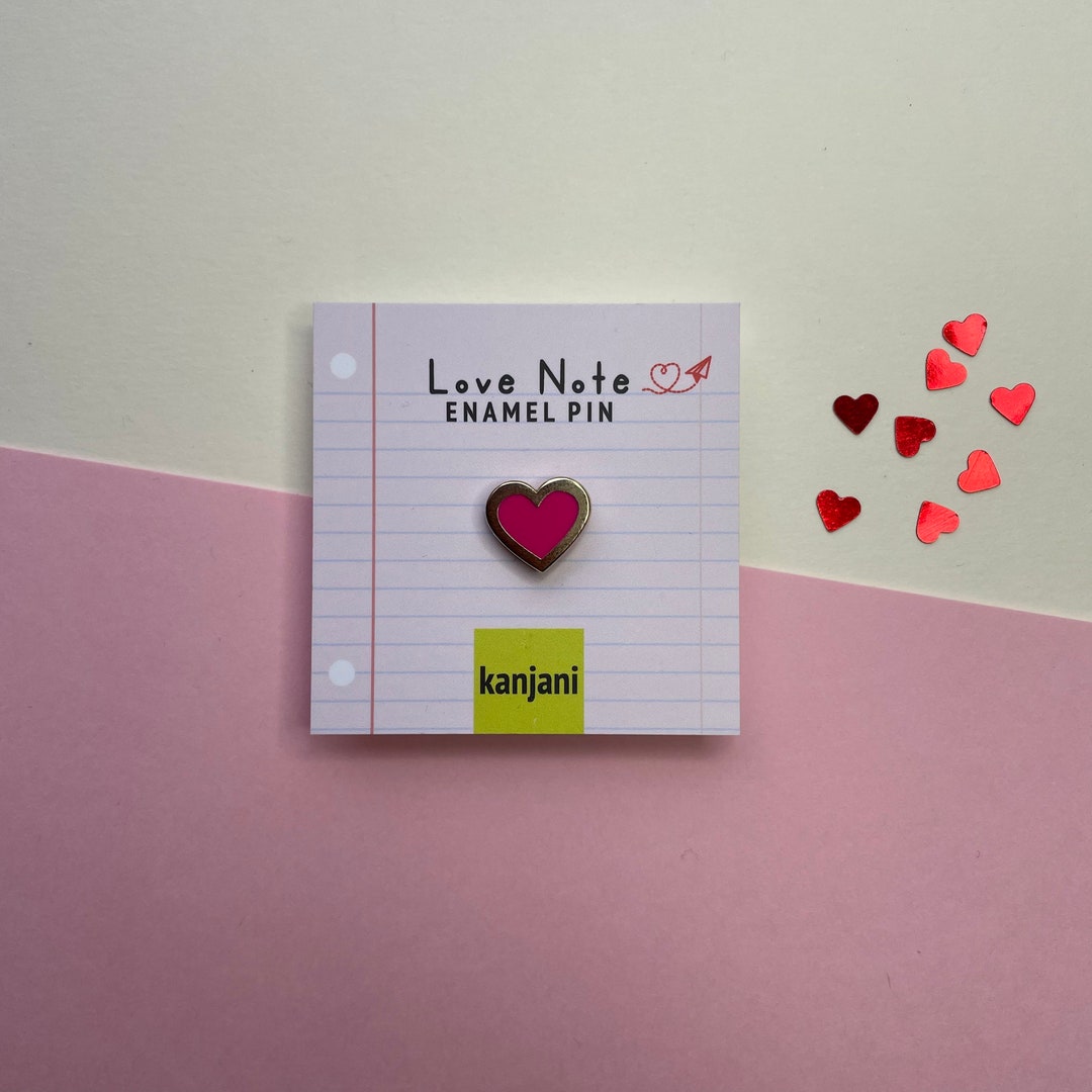 Red Heart Mini Enamel Pin Pink Gold Heart Pin Valentines Gift ...
