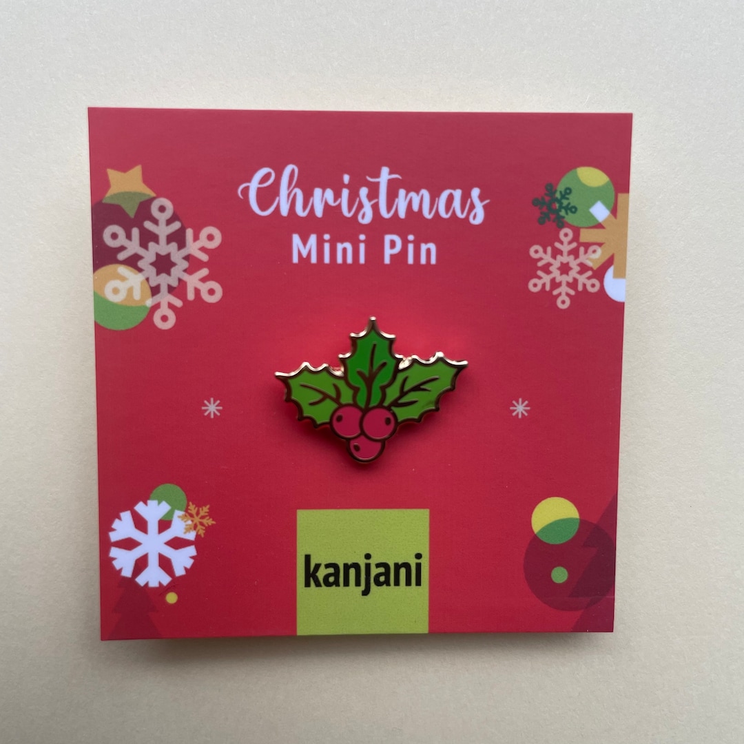 Holly Enamel Pin Holly Mini Pin Holly Pin Winter Enamel Pin Christmas ...