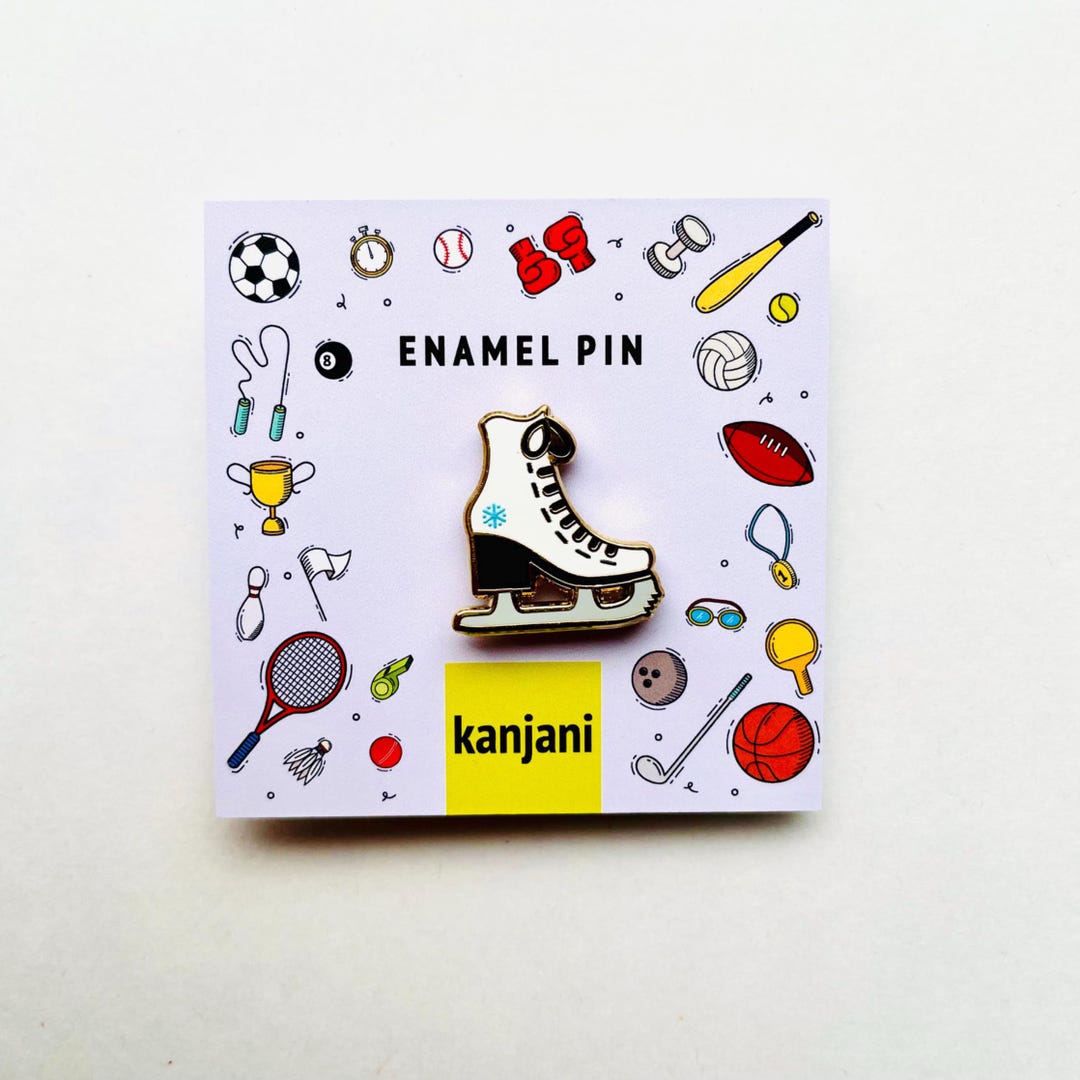 Ice Skate Enamel Pin – Figure Skating, Winter Sports Lapel Badge, Team ...