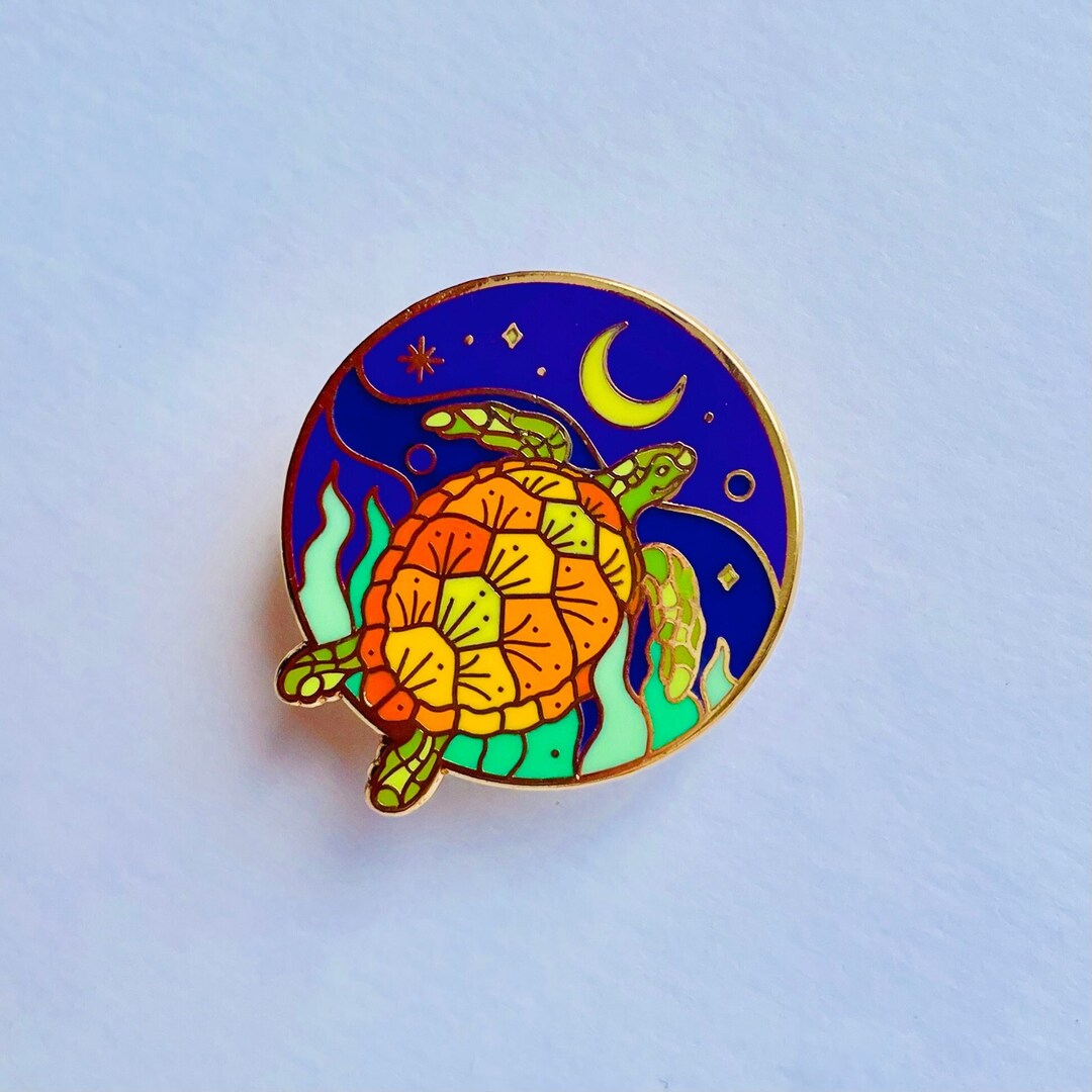 1 X Sea Turtle Enamel Pin Badge, Sea Witch Marine Gift, Nature, Gift ...