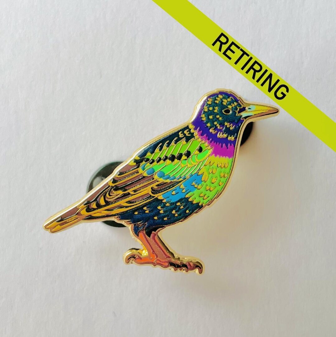 Starling Enamel Pin Gift, Bird Lapel Badge - Etsy