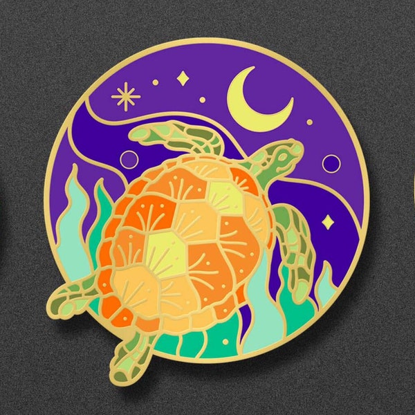 Turtle Enamel Pin - Etsy