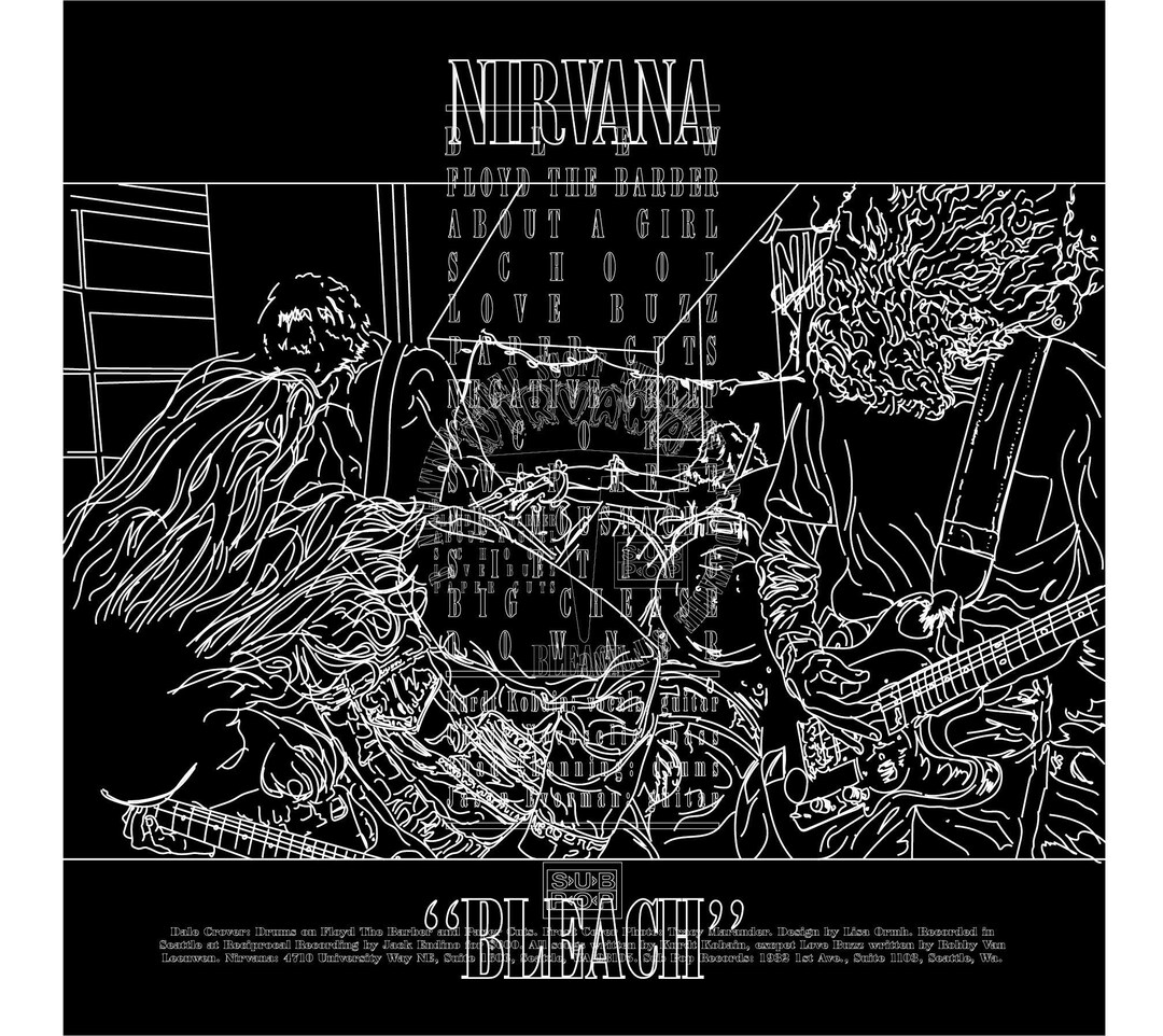 Nirvana Bleech Album Cover Print Debut Sub Pop Album X-ray Giclee Print ...