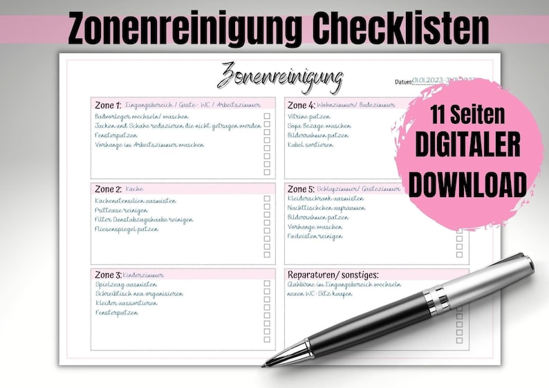 Flylady Checklists, Zone Plan, Monthly Overview, Homework, Fill-in ...
