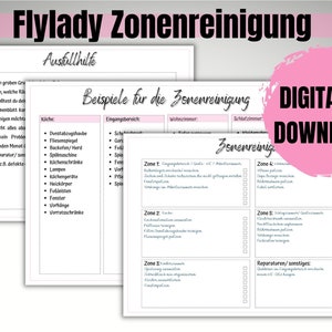 Flylady Checklisten, Zonenplan, Monatsübersicht, Hausaufgaben, Ausfüll ...