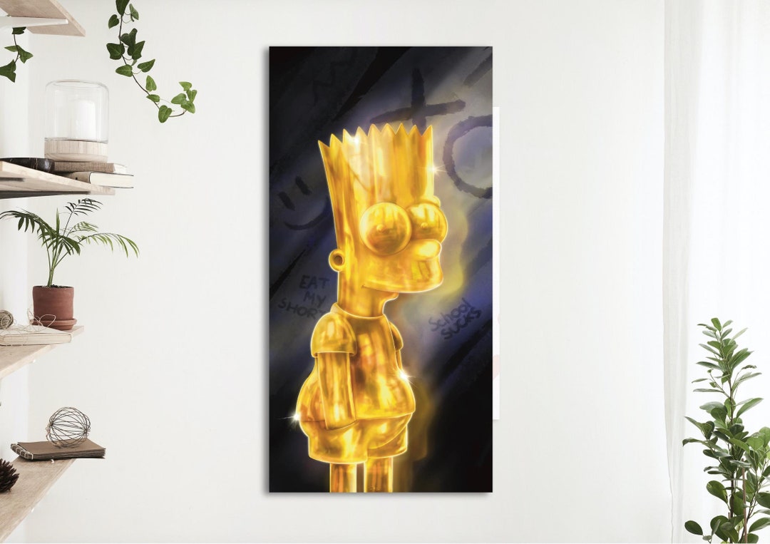 Golden Bart Simpson Digital Art Print High-resolution 3000x6000px JPG ...