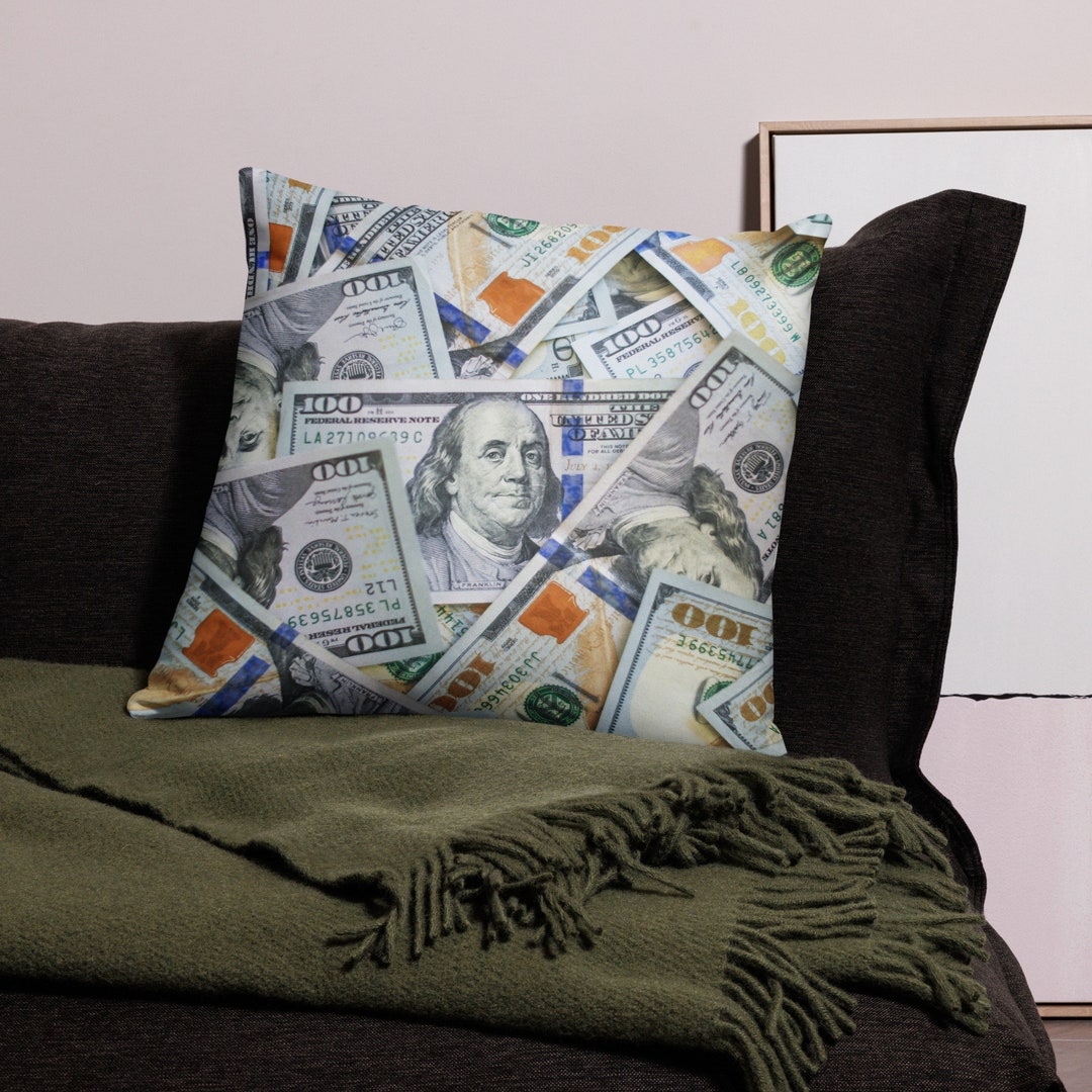 Money Pillow: 100 Dollar Bill Design - Home Office Decor - Etsy