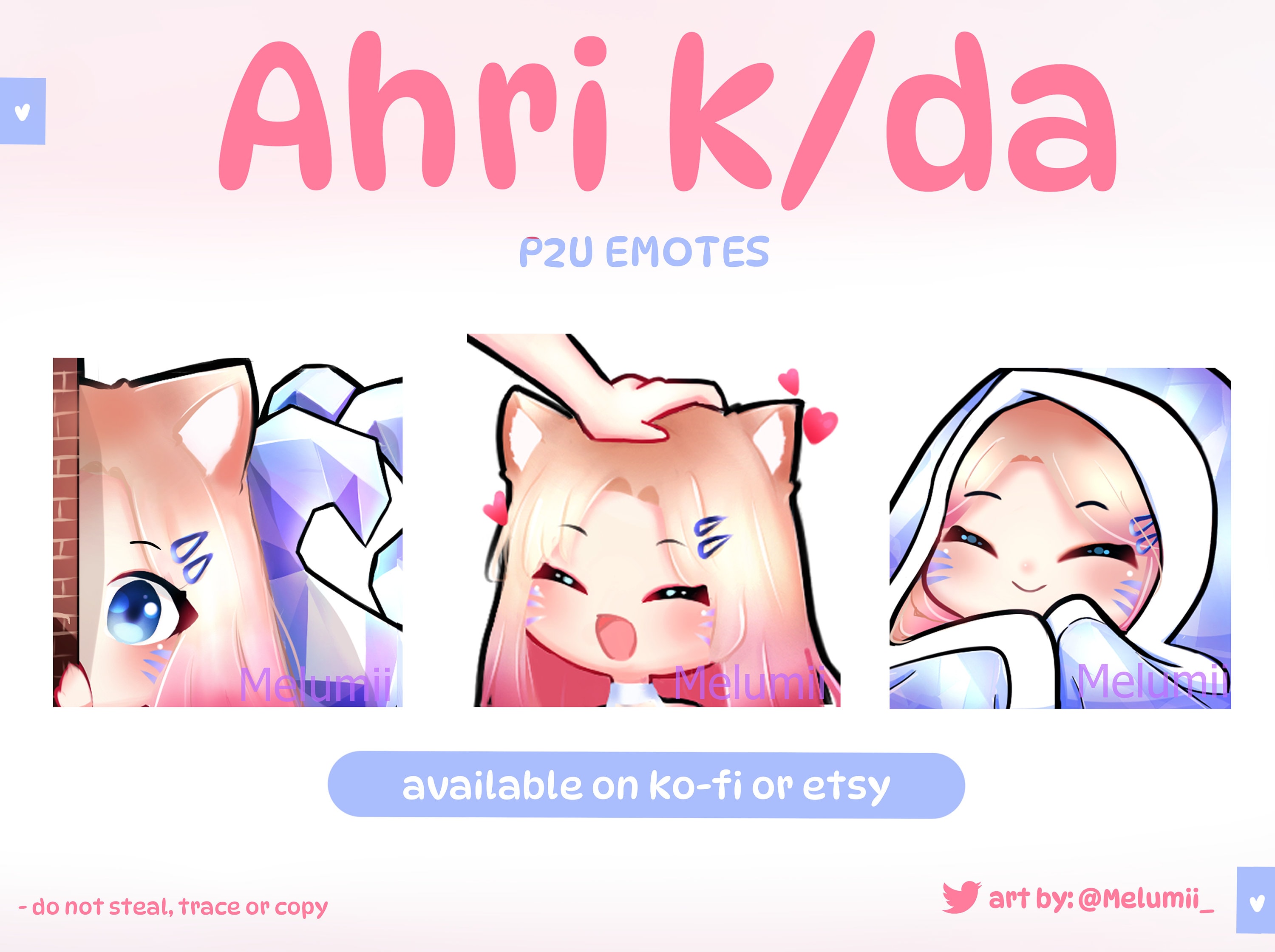K/DA Ahri Emotes (league of Legends) | Ahri Emotes | Twitch Emotes ...