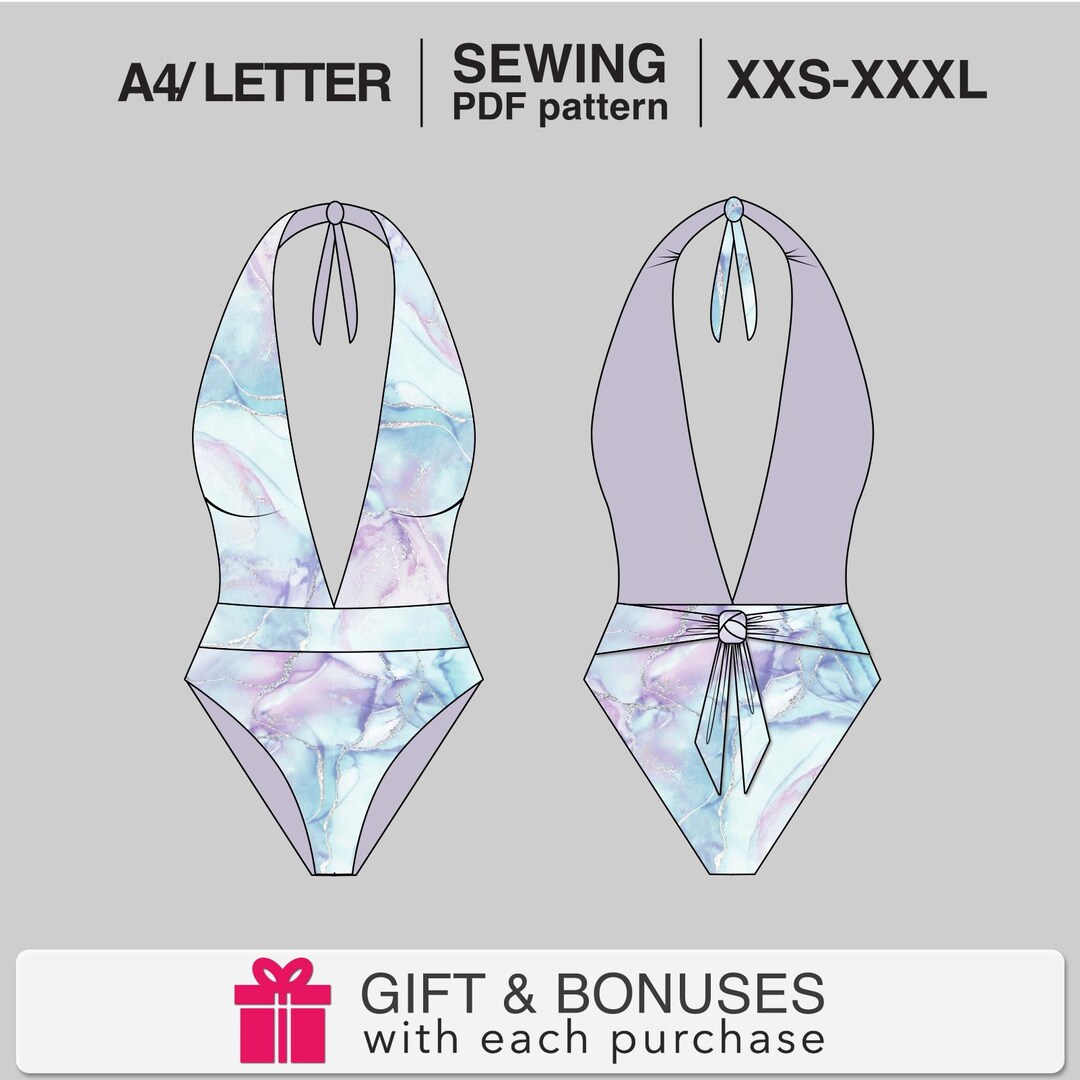 Swimsuit Pattern Digital Pattern Bikini Pattern Women Swimsuit Pattern ...