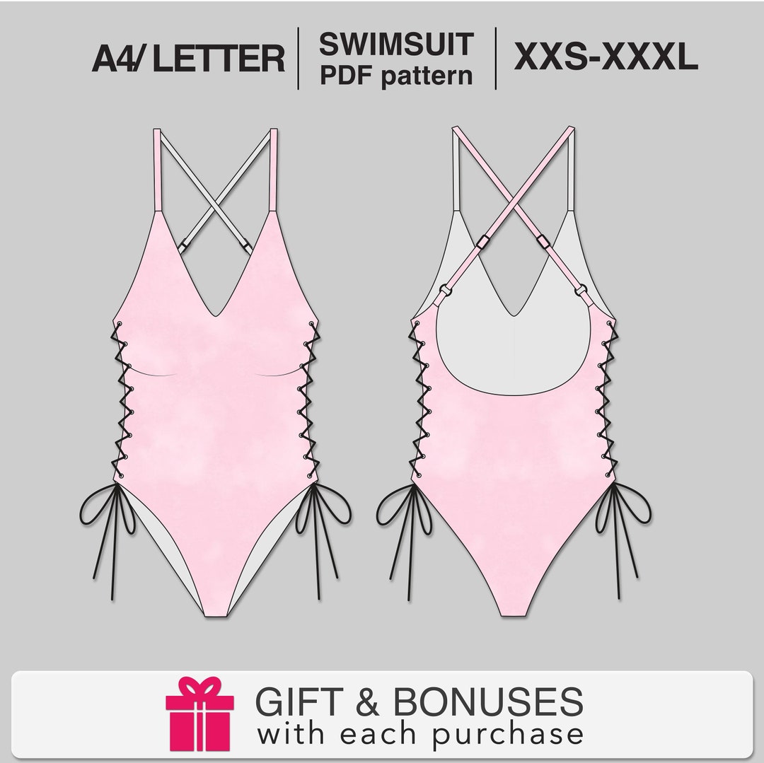 Bikini Sewing Pattern. Swimsuit. Plus Size Digital PDF. Bikini One ...