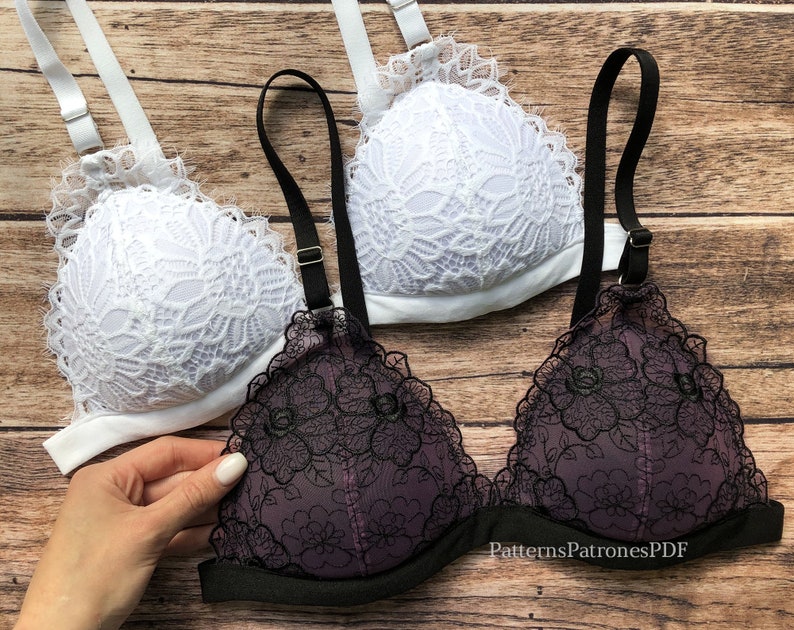 Lace Bralette Sewing Pattern PDF, Size 75A-75D (video Tutorial Included ...