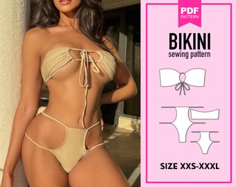 Basic Bikini Pattern. Sewing Bikini Patterns. Women Bikini Pattern PDF. Swimsuit Pattern PDF ...
