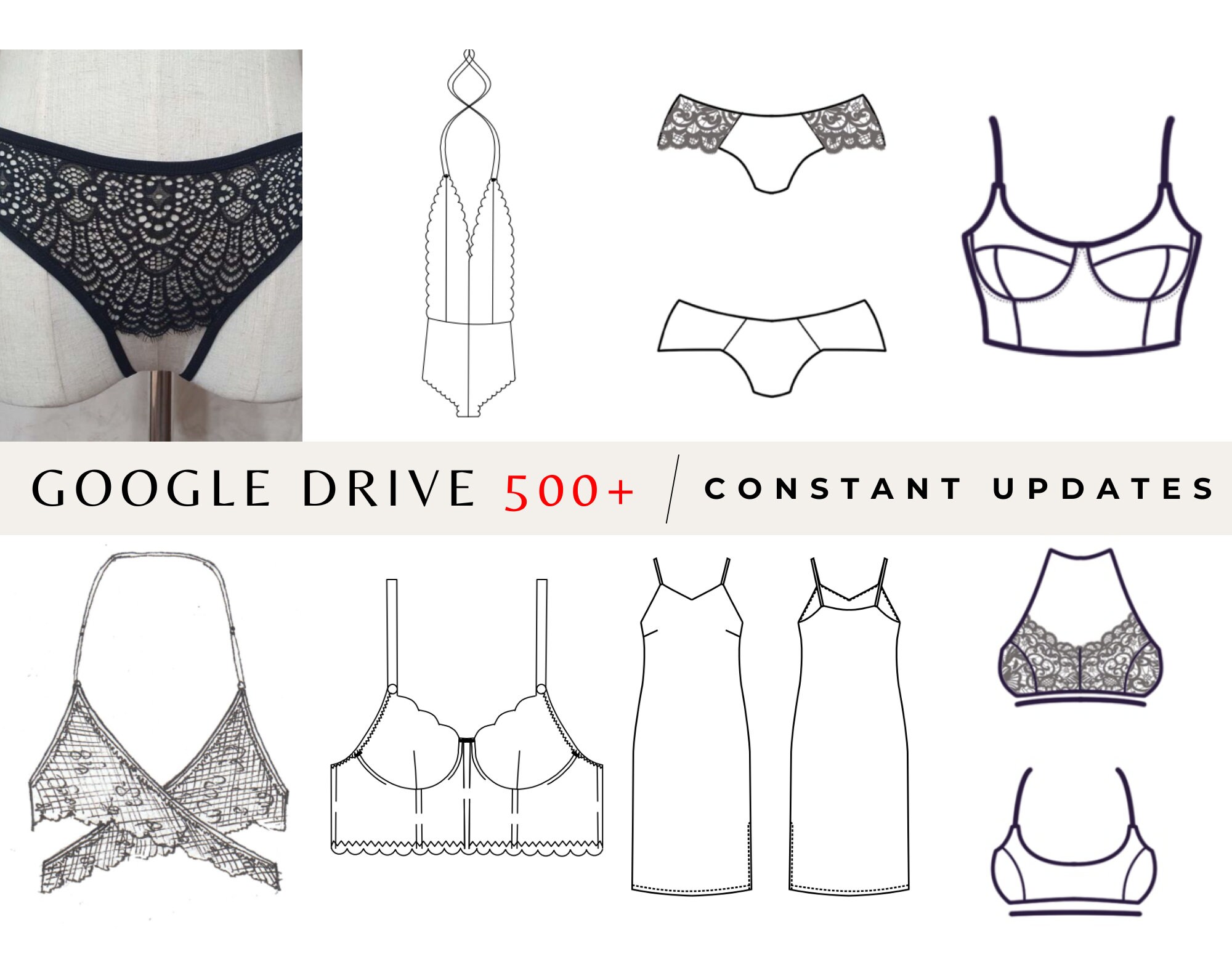 The Ultimate Lingerie Patterns Pack 500 PDF Instant Download Sewing ...