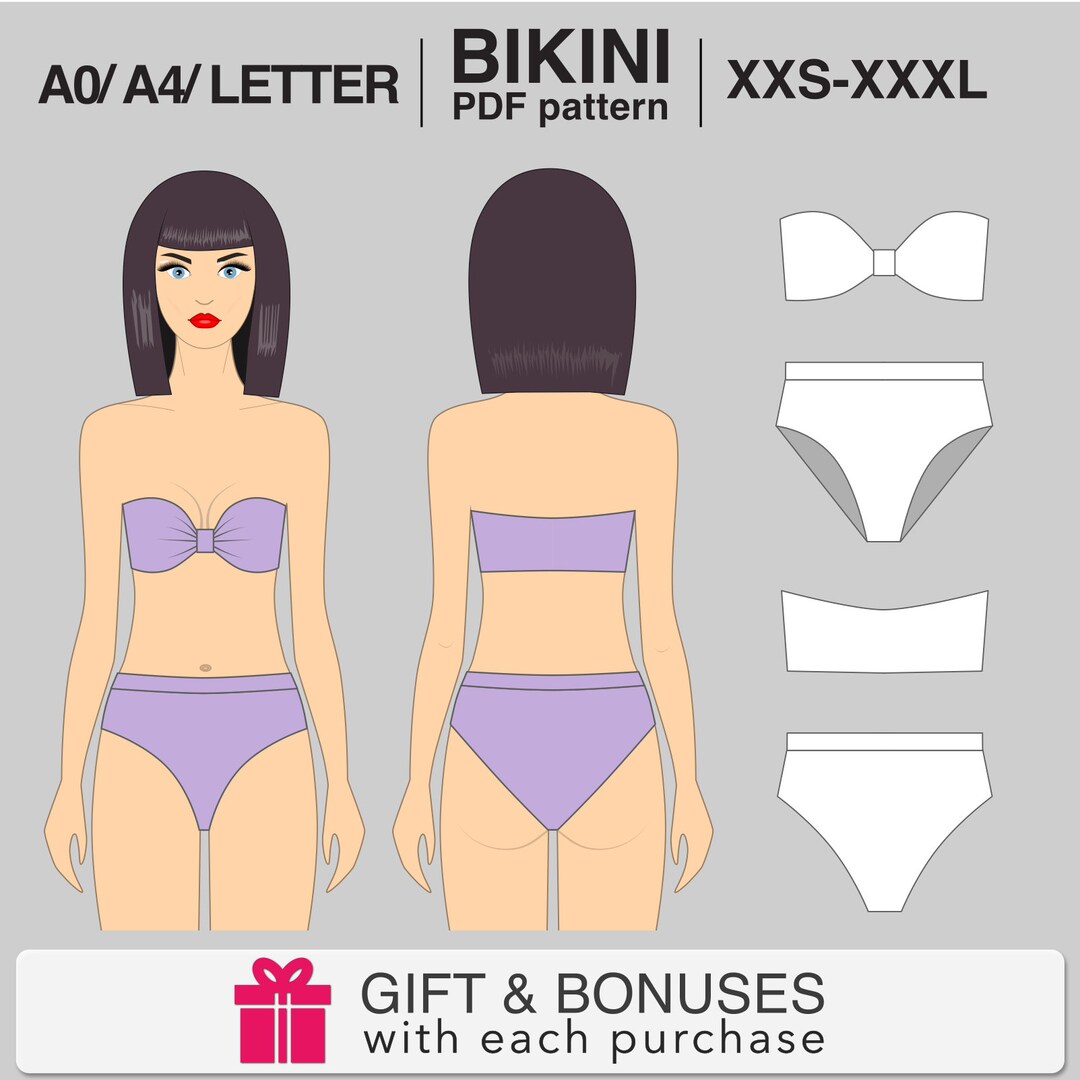Bikini Pattern PDF. Swimsuit Pattern PDF! Sewing Pattern for Women ...