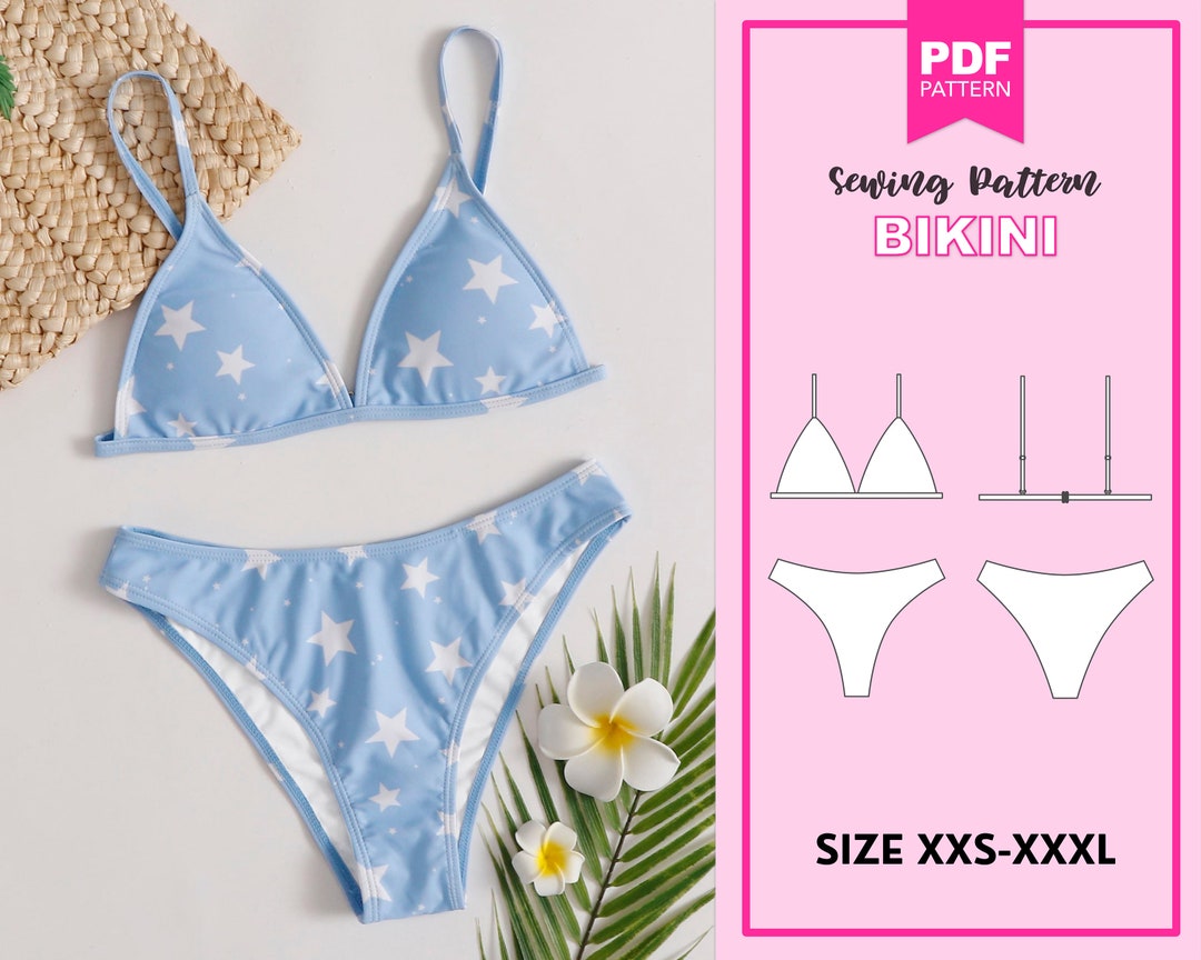 Basic Bikini Pattern. Sewing Bikini Patterns. Women Bikini Pattern PDF ...