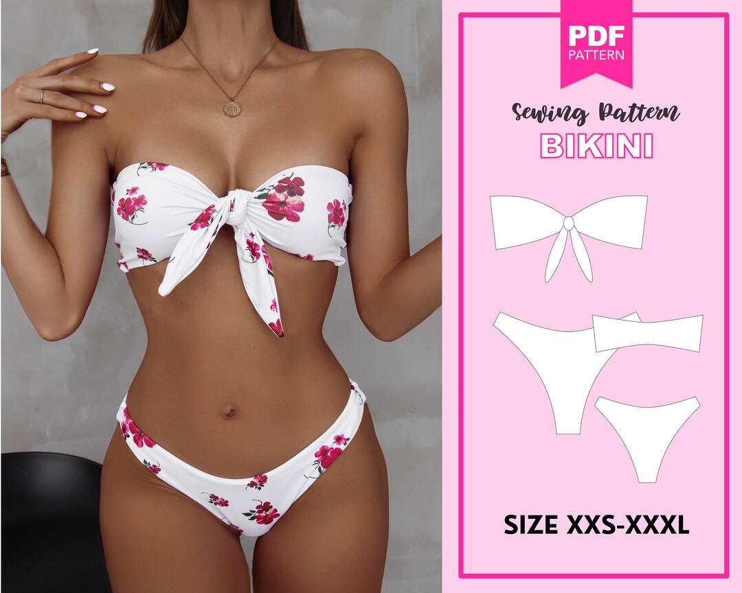 Bikini Pattern. Bikini Basic Pattern. Sewing Bikini Patterns. Women Bikini Pattern PDF. Swimsuit ...