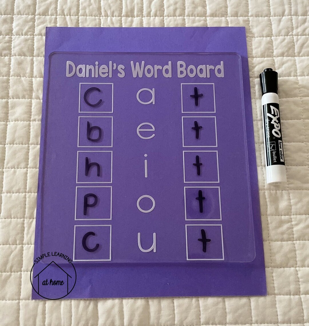 Word Board Learn to Read Short Vowels Blending Board Homeschool Reading ...