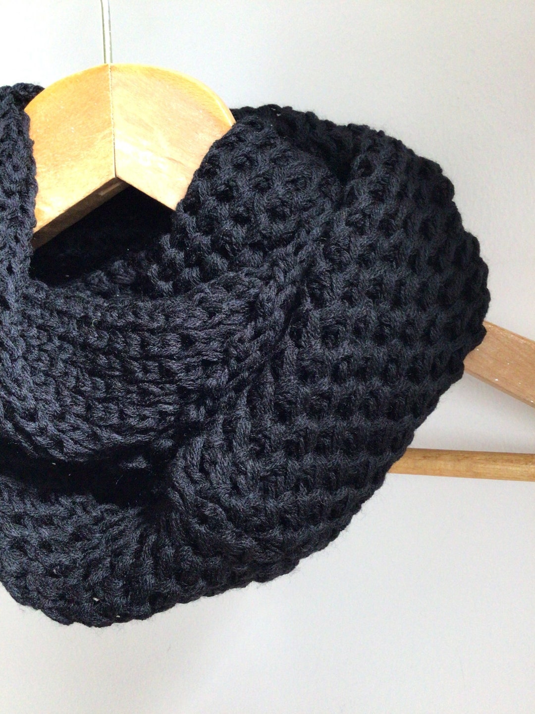Black Infinity Scarf, Yellow Shoulder Wrap, Infinity Hair Scarf, Large ...