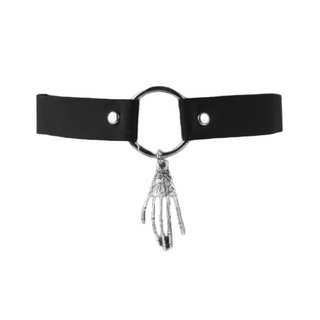 Halloween Choker, Skeleton Hand Choker Necklace, Gothic Style Skeleton ...