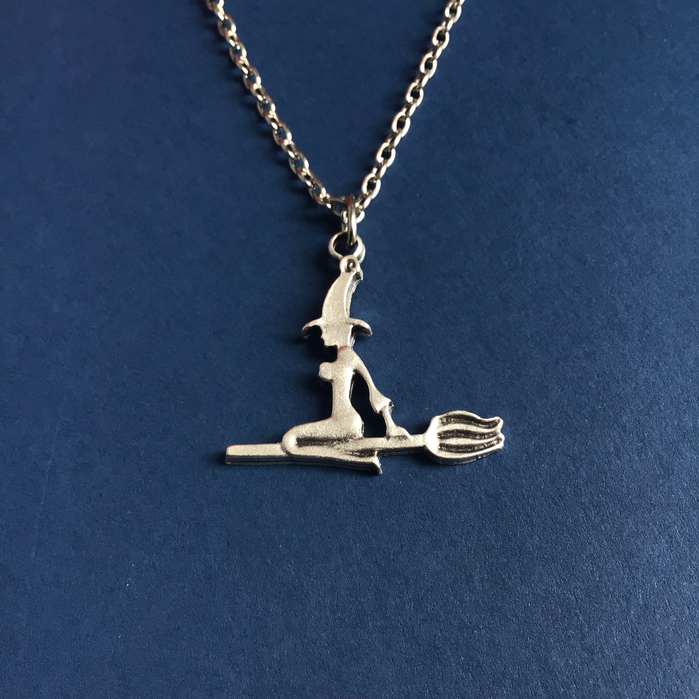 Witch Figured Necklace Flying Witch Necklace Broom Witch Necklace Witch ...