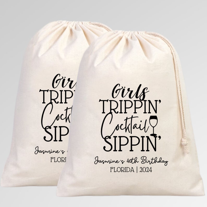 Personalized Girls Trip Survival Kit Bags Girls Trippin' Cocktail ...