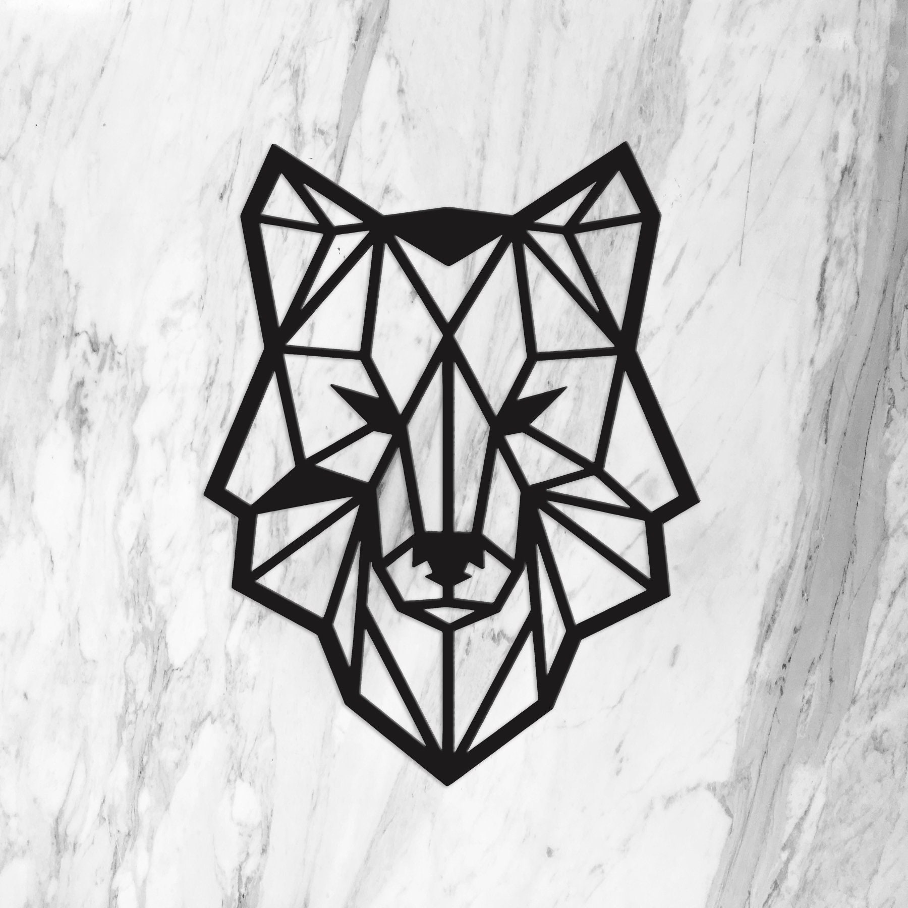 Brown Geometric Fox Head Metal Wall Décor-metal Animal Wall Décor ...