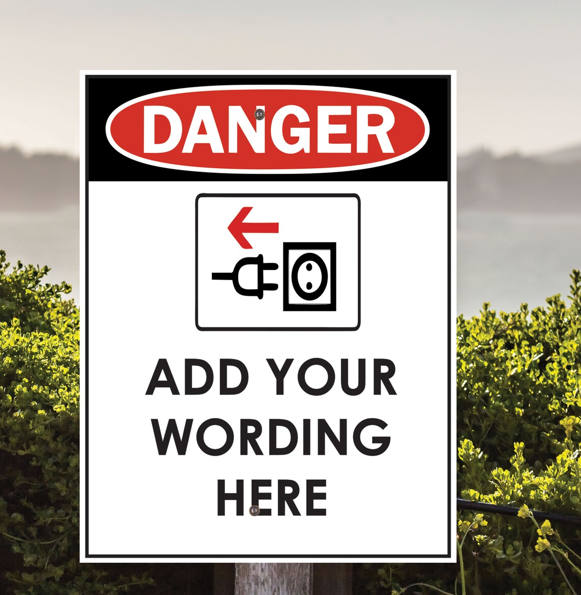 Danger Plug Point Safety Signage, Add Your Wording Notice Plaque ...