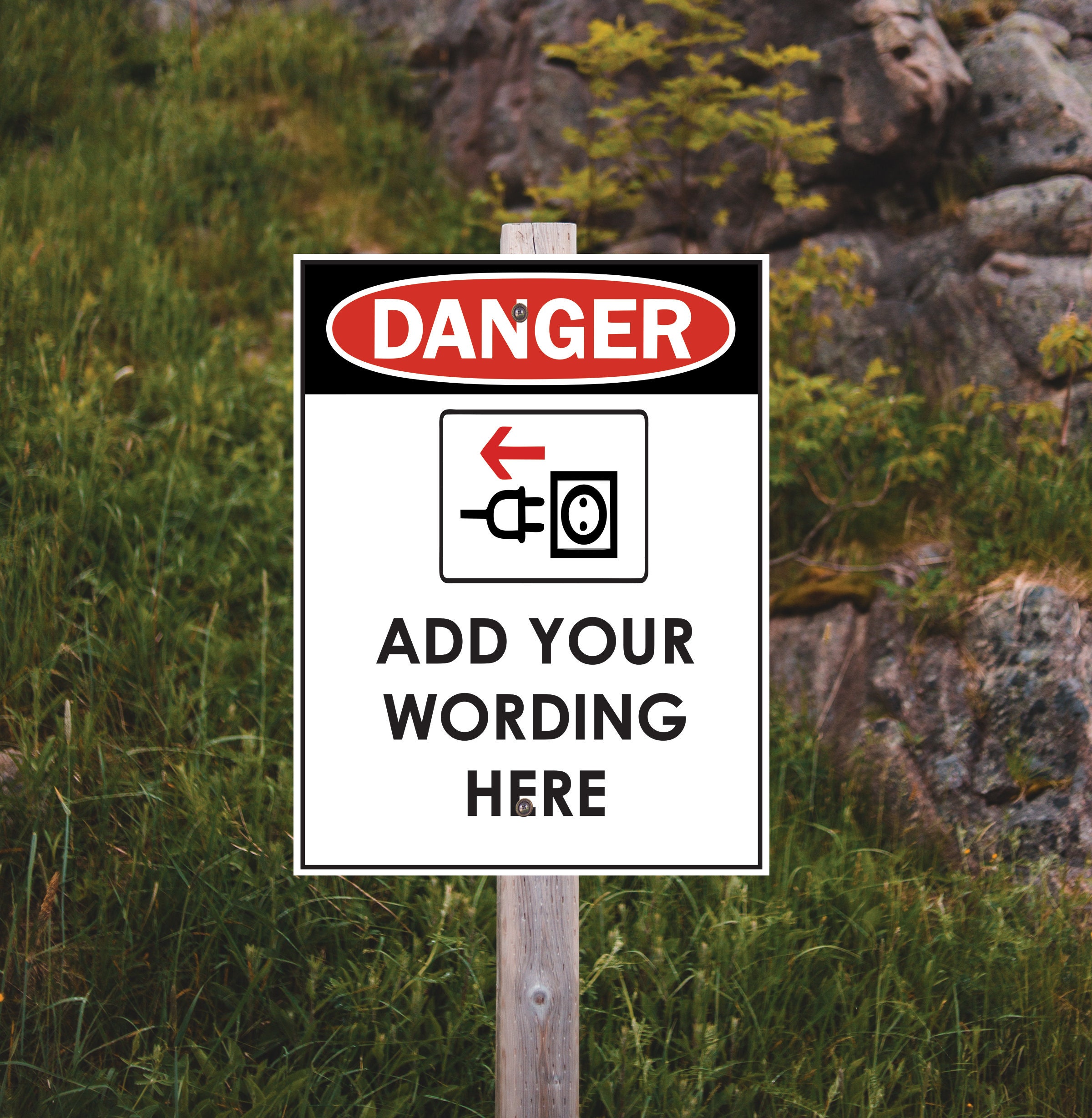 Danger Plug Point Safety Signage, Add Your Wording Notice Plaque ...