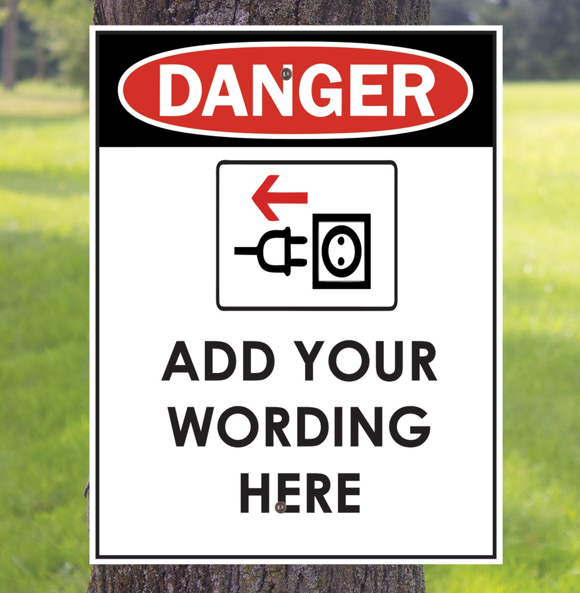 Danger Plug Point Safety Signage, Add Your Wording Notice Plaque ...