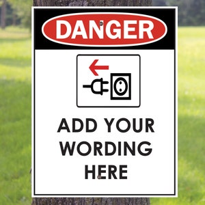 Danger Plug Point Safety Signage, Add Your Wording Notice Plaque ...