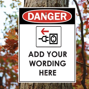 Danger Plug Point Safety Signage, Add Your Wording Notice Plaque ...