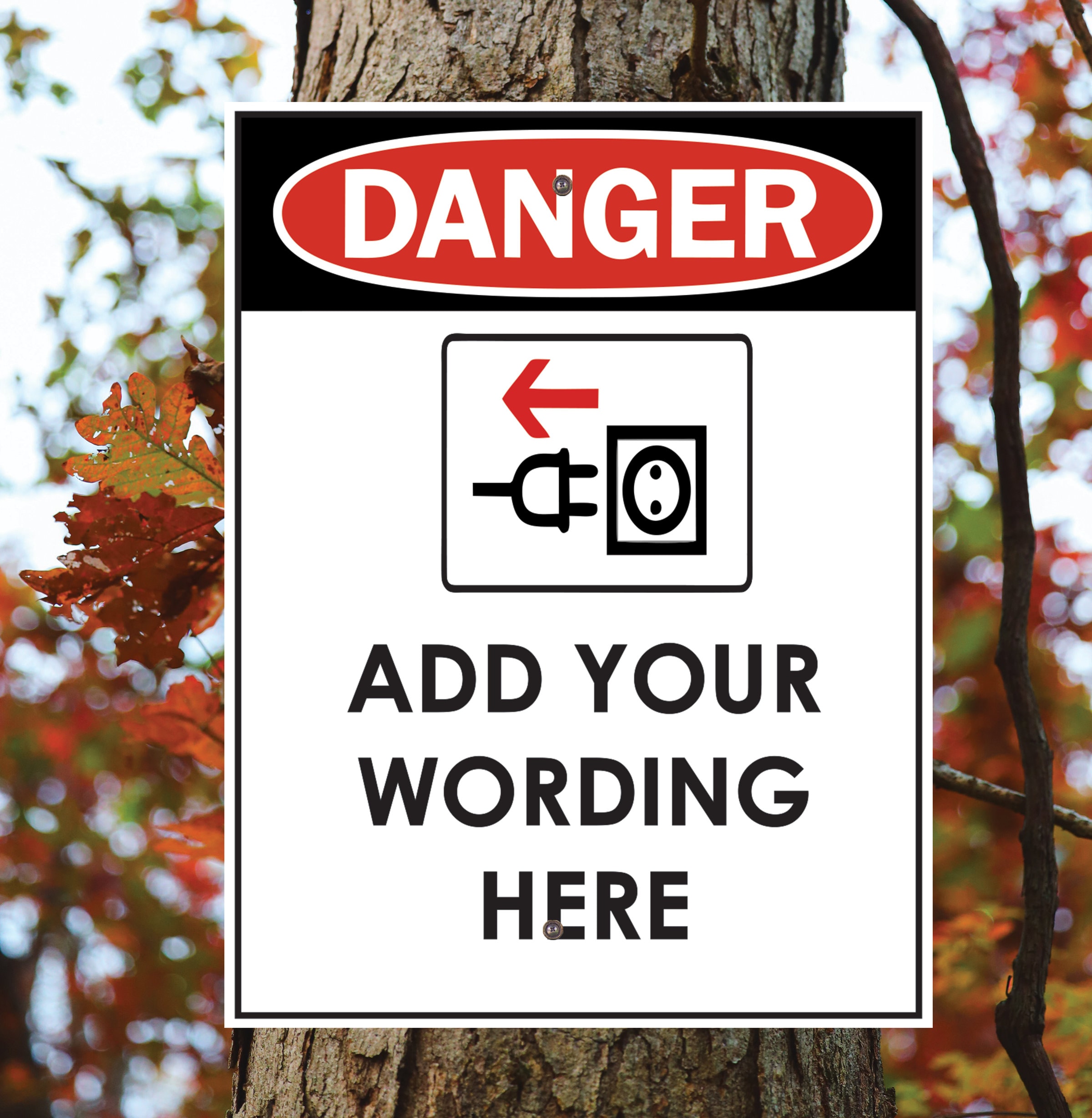 Danger Plug Point Safety Signage, Add Your Wording Notice Plaque ...