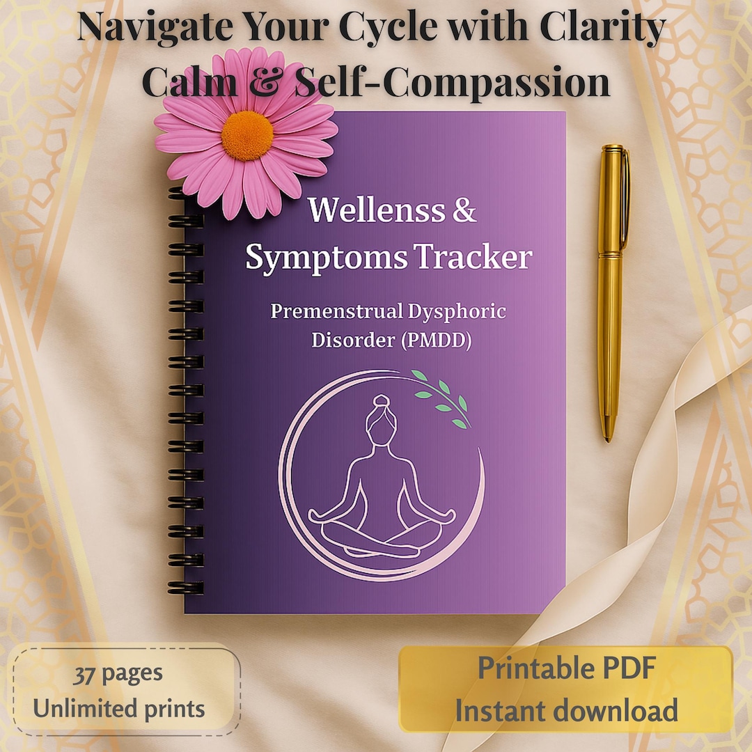 PMDD Symptom Tracker Printable | Emotional Healing Guide | Cycle & Mood ...