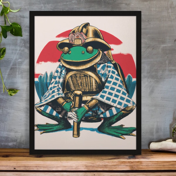 Samurai Frog Poster - Etsy