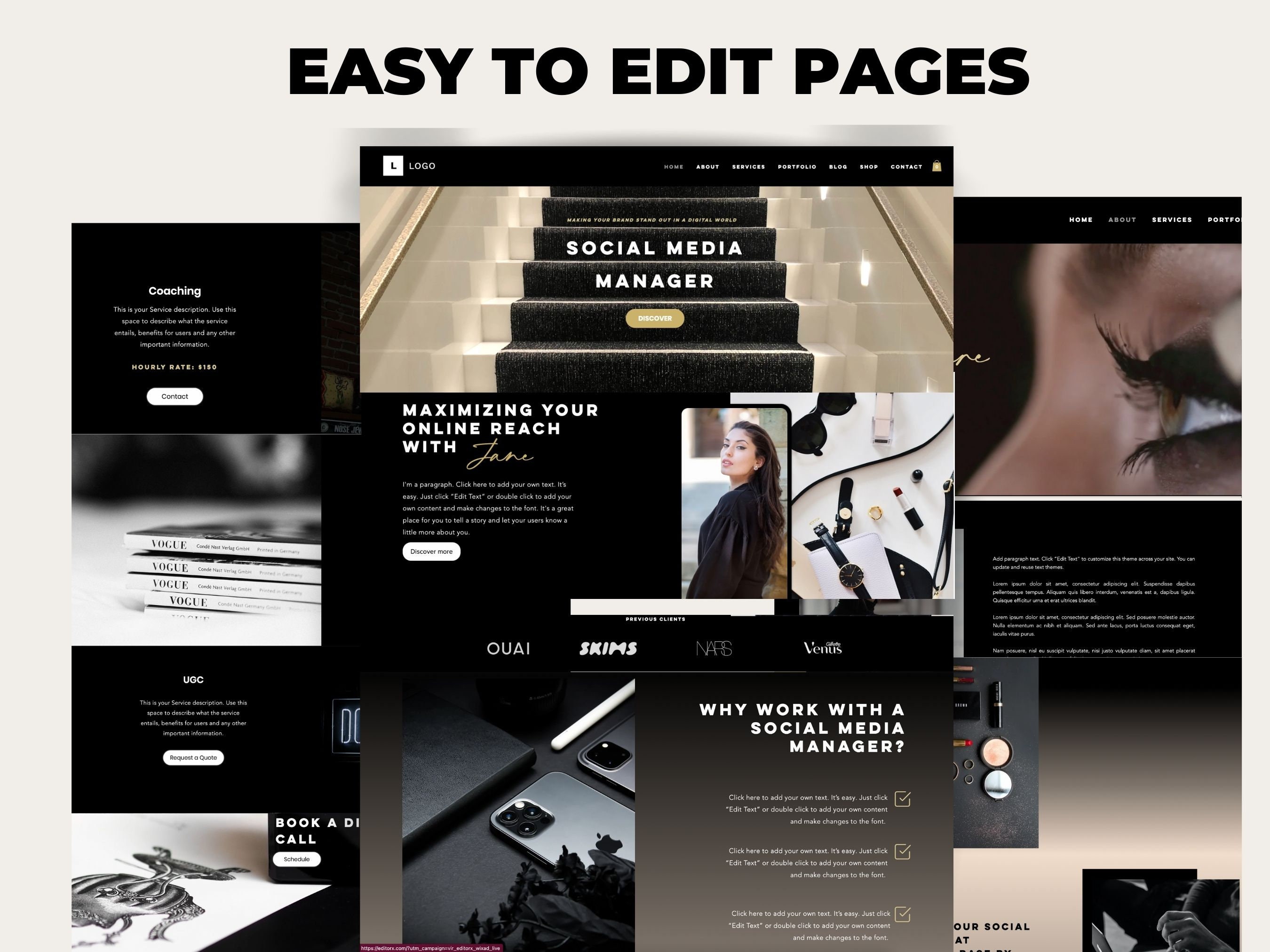 Wix Website Template, Social Media Manager, Website Design, Creative ...