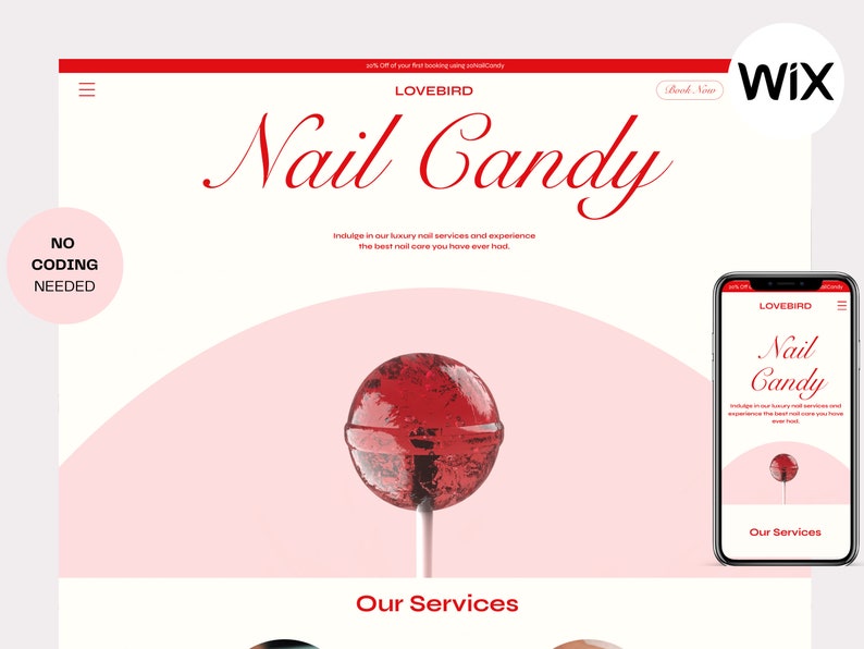 WIX Website Template for Nail Tech, Nail Salon, Nail Tech Website, Nail ...