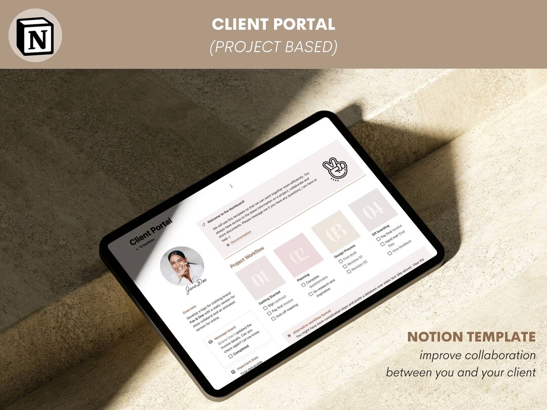 Notion Template Client Portal, Client Dashboard, Project Management, Client Onboarding ...