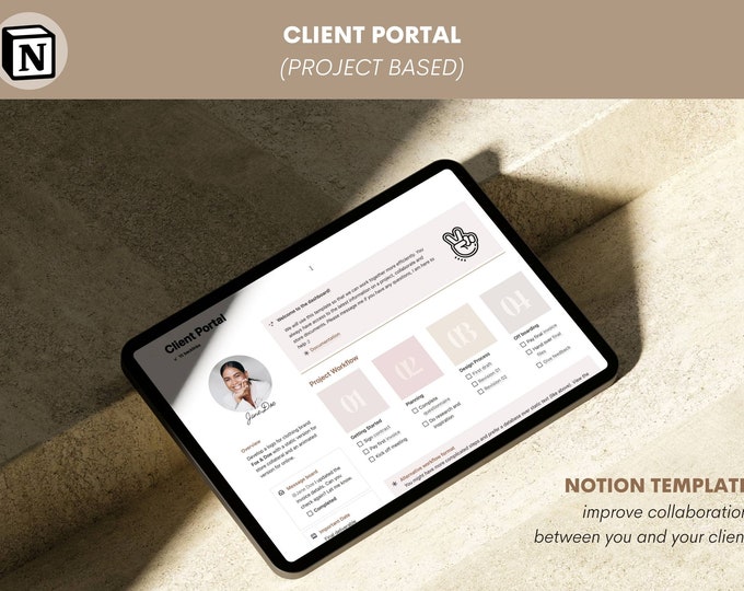Notion Template Client Portal, Client Dashboard, Project Management, Client Onboarding ...