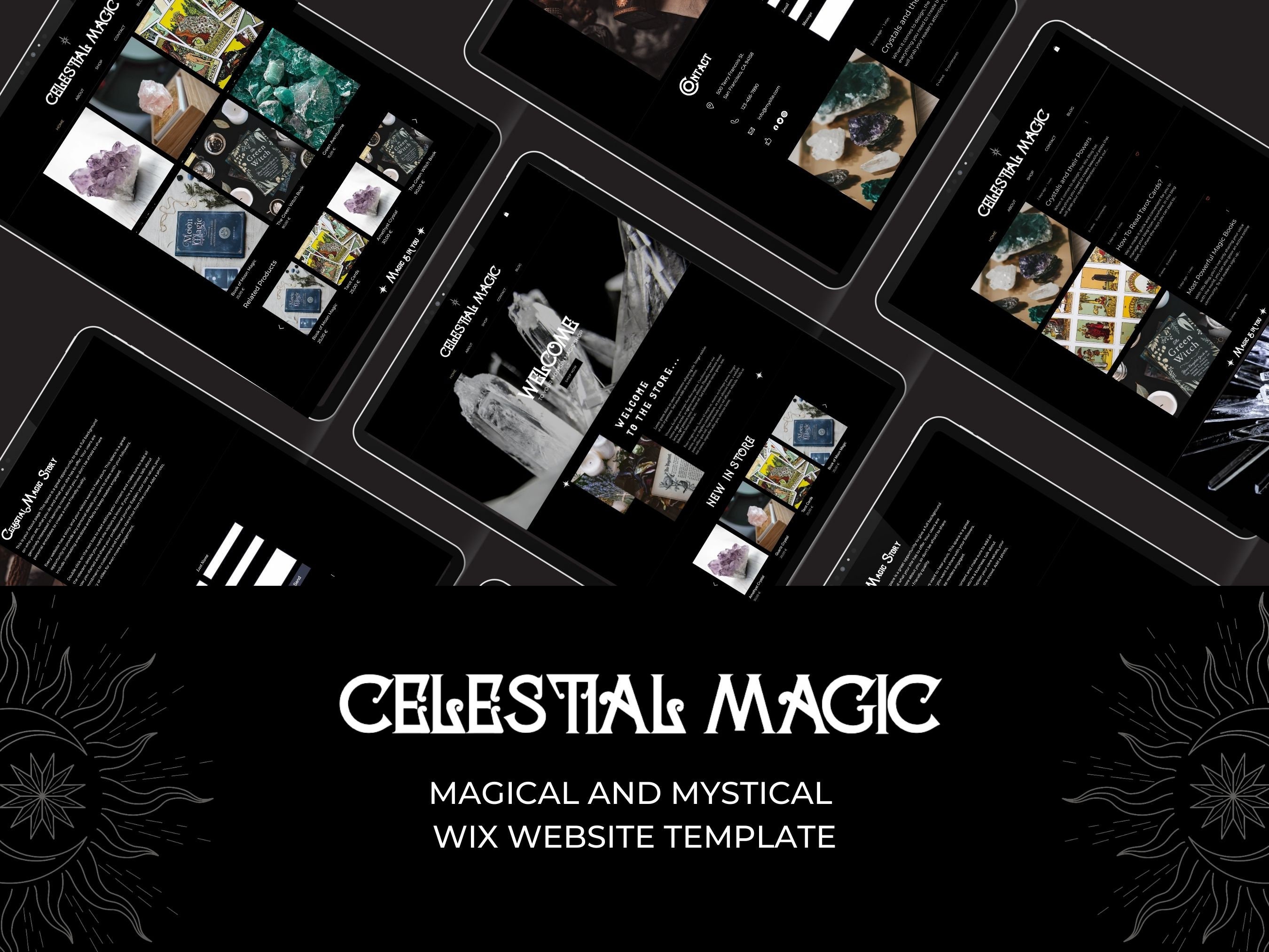 Celestial Mystical Magical Wix Theme Template, Website Design, Wix ...