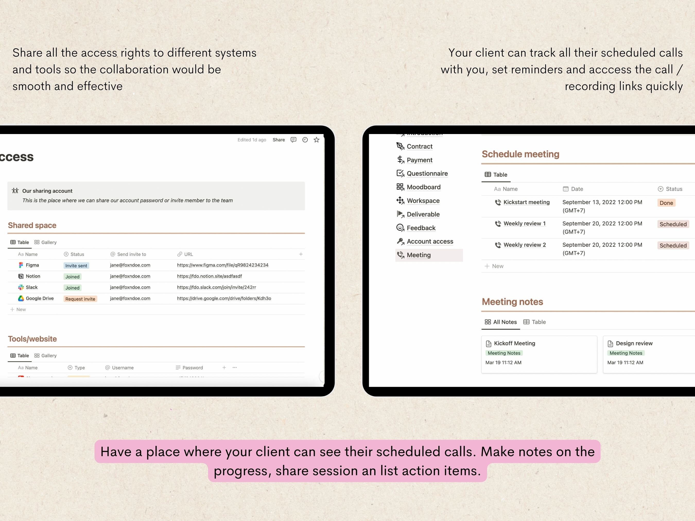 Notion Template Client Portal, Client Dashboard, Project Management, Client Onboarding ...