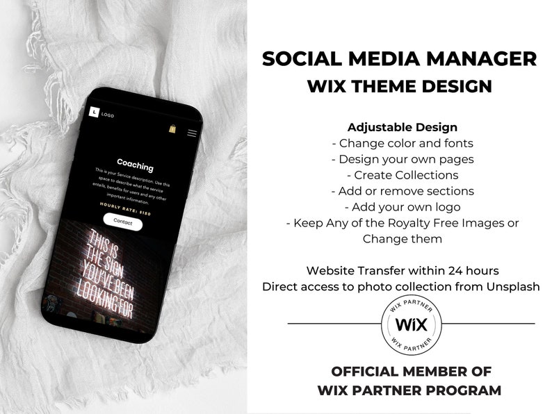 Wix Website Template, Social Media Manager, Website Design, Creative ...