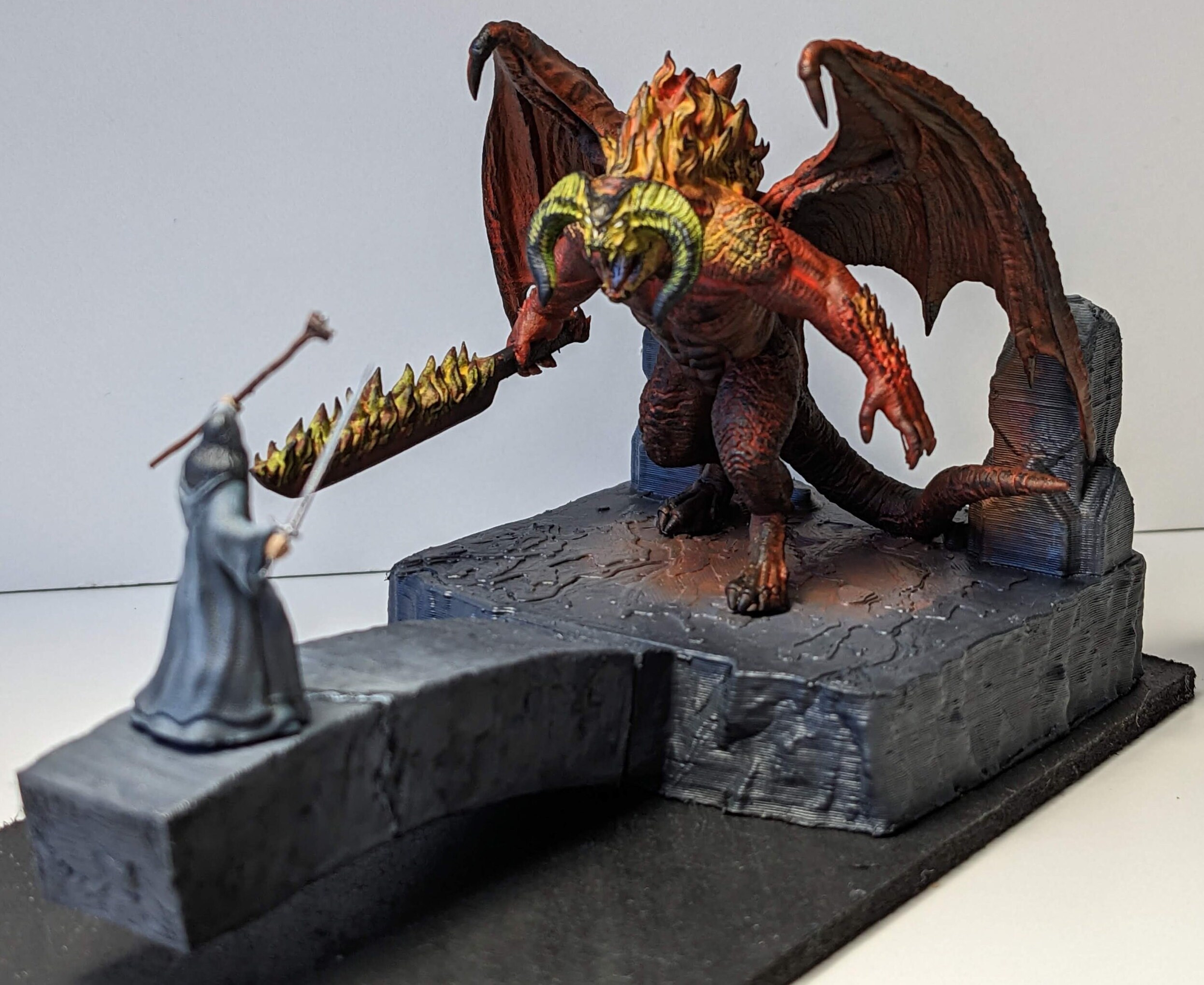 Gandalf and the Balrog Miniature Diorama. 3D Printed and Painted. - Etsy