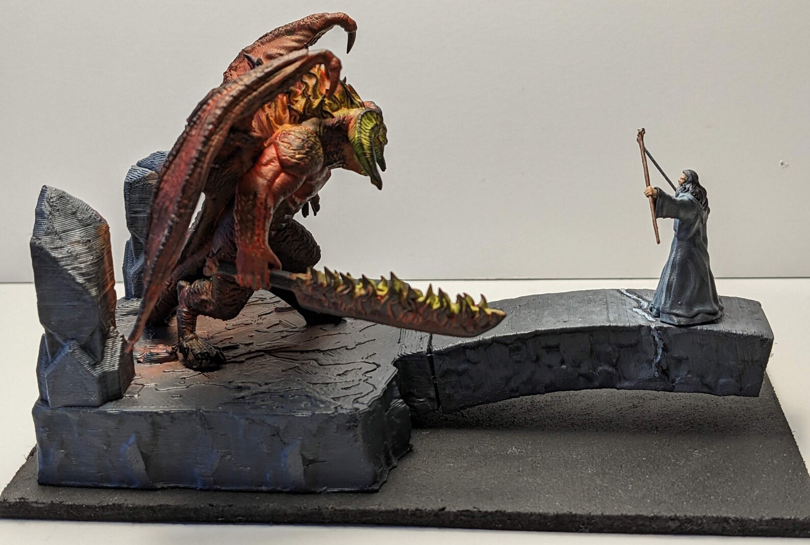 Gandalf and the Balrog Miniature Diorama. 3D Printed and Painted. - Etsy